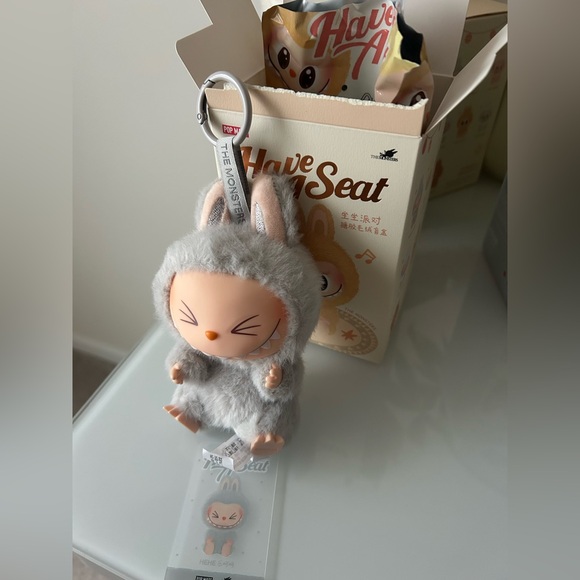 POP MART | Accessories | Labubu Pop Mart Hehe Grey Viral Bag Keychain ...